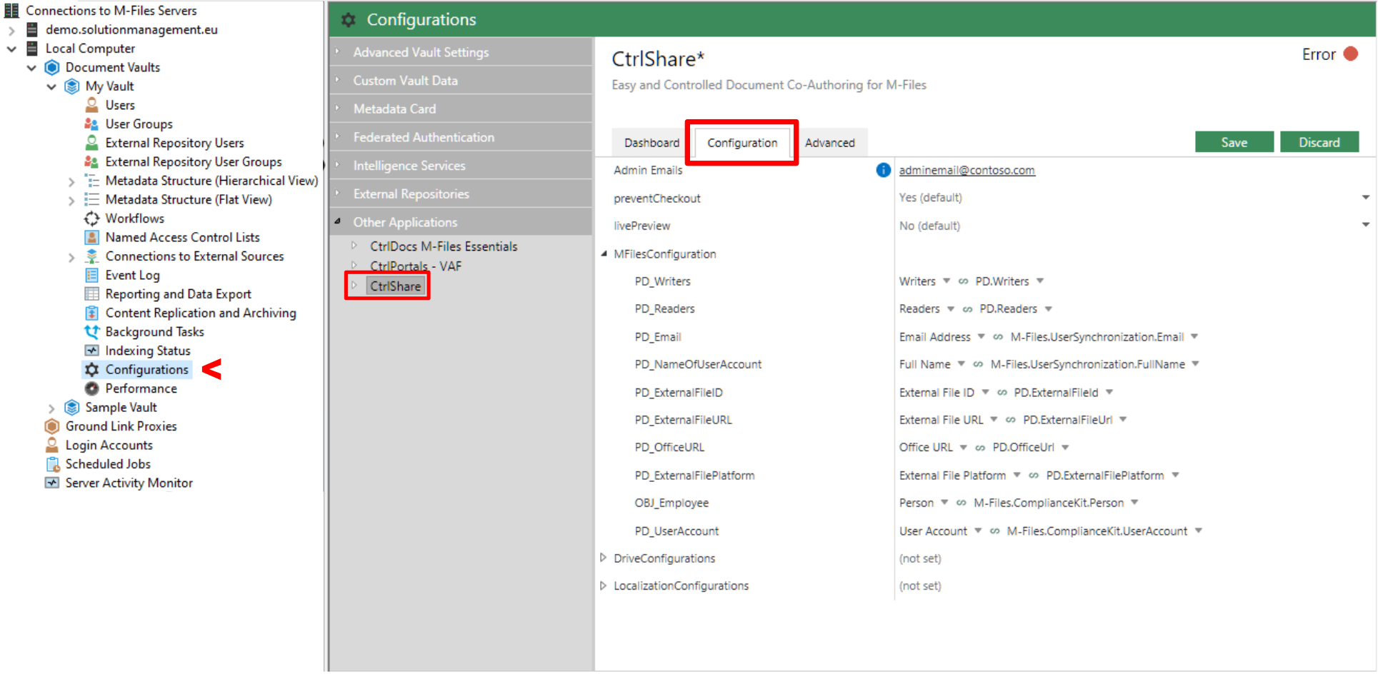 Initial Configuration — CtrlDocs